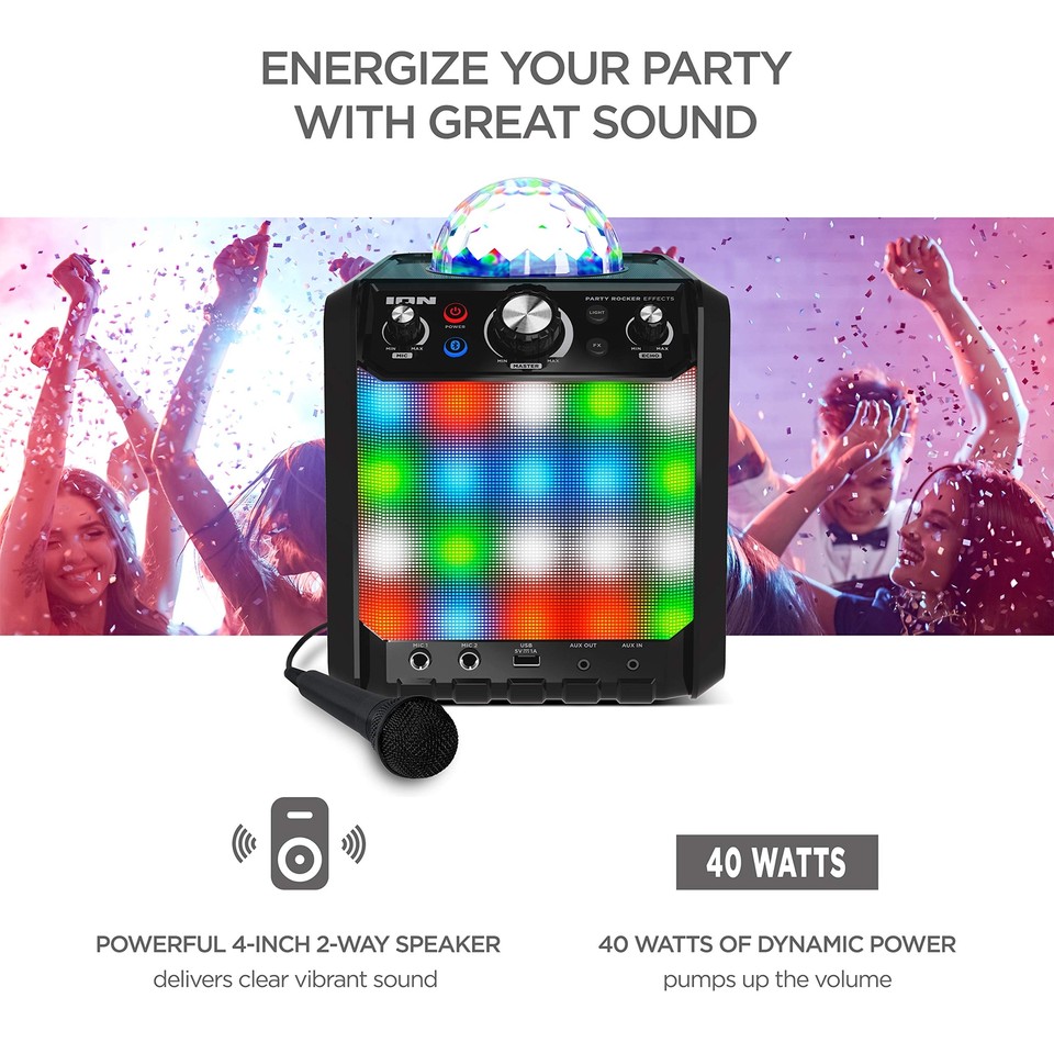 Party Rocker Effects – Portable Bluetooth Speaker Machine with Karaoke ...