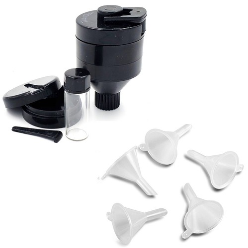 Plastic Spice Funnel Crank Grinder Hand Mill 1.6 Portable Glass Vial ...