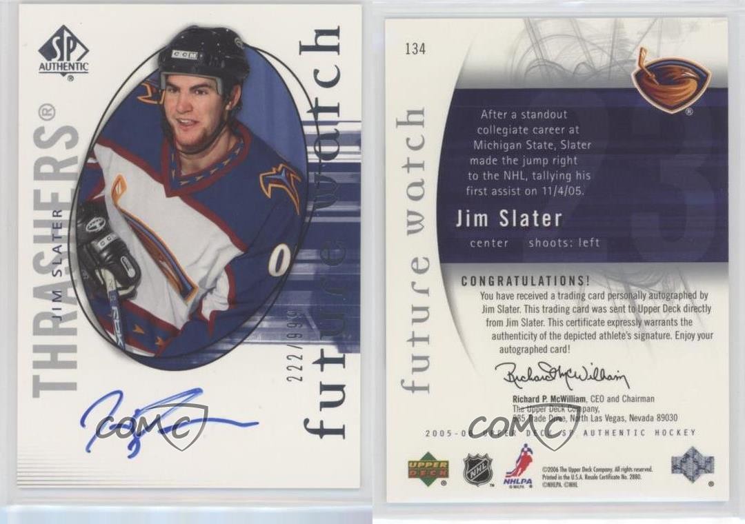 2005-06 SP Authentic - Future Watch Jim Slater #134 /999 (AU, RC) for ...