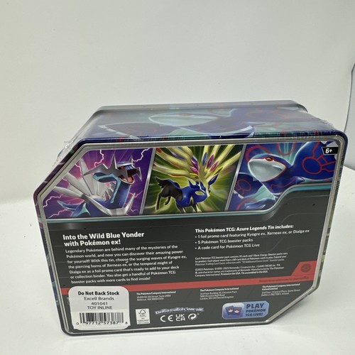 Pokémon TCG: Azure Legends Tin – Kyogre ex (5 Booster Packs & 1 Foil ...