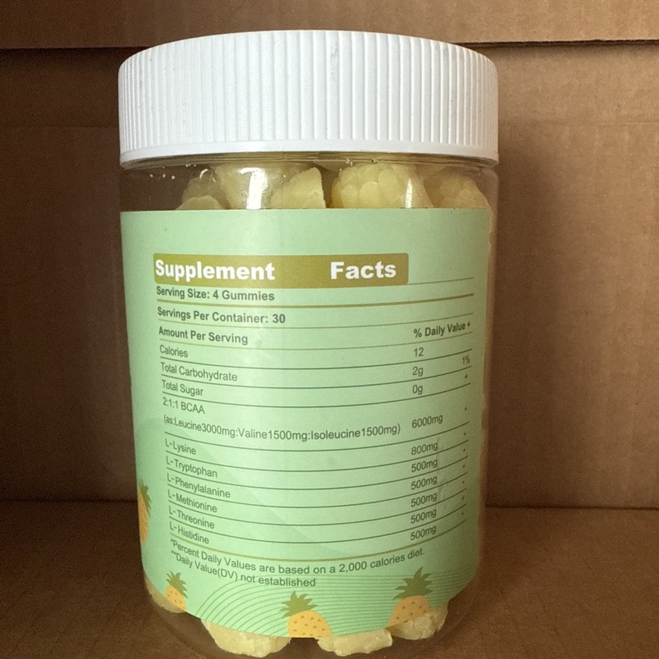 EAA Gummies 120 Gummies Pineapple Essential Amino Acids - All 9 ...