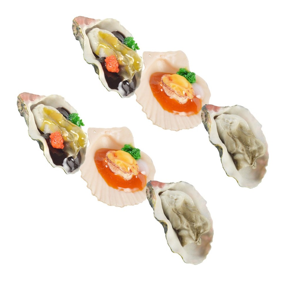 6 Pcs Artificial Oyster Realistic Fake Seafood Oysters Simulation ...