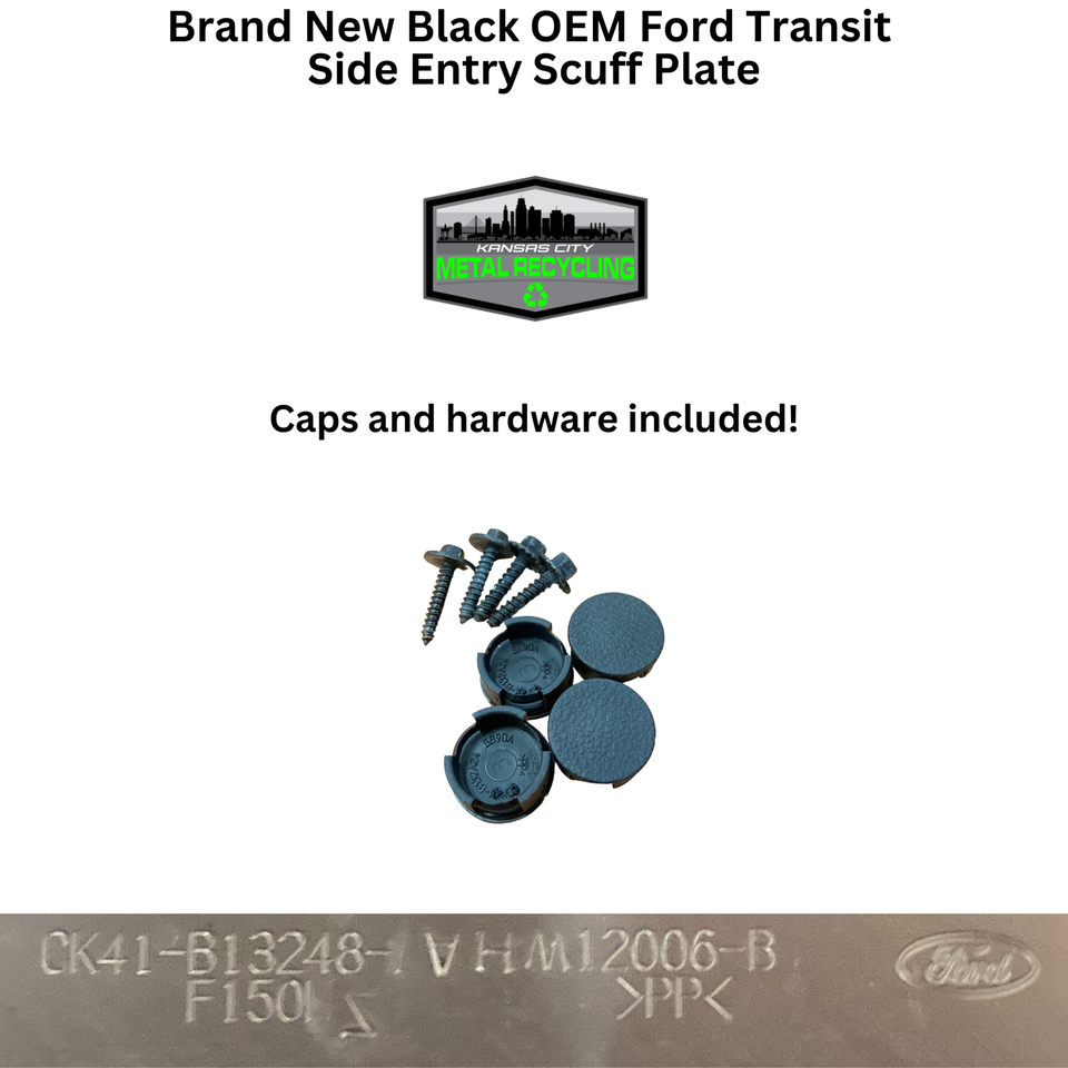 New Ford Transit OEM Side Slider Door Scuff Plate for Cargo Van (Black ...