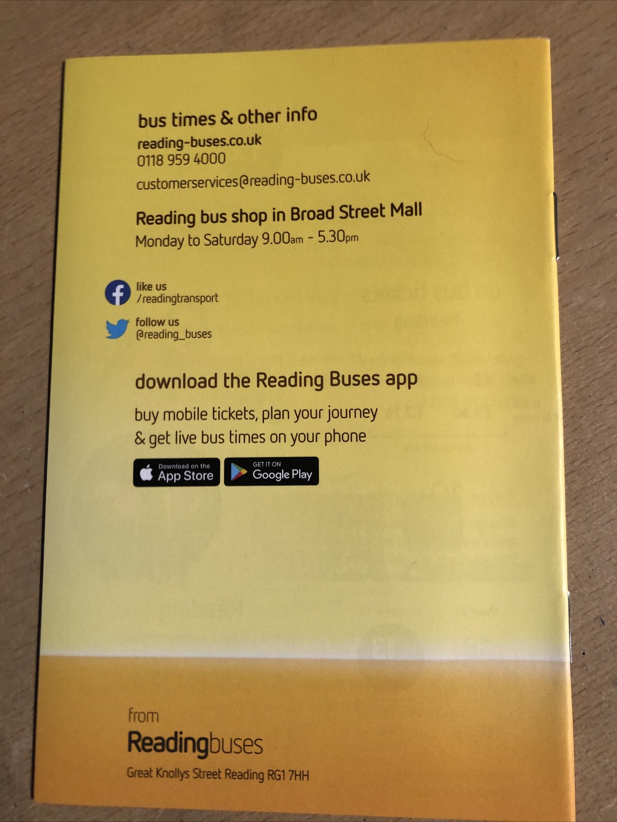 Reading Buses Yellow Route 26 IKEA - Reading Timetable Booklet 2020 ...
