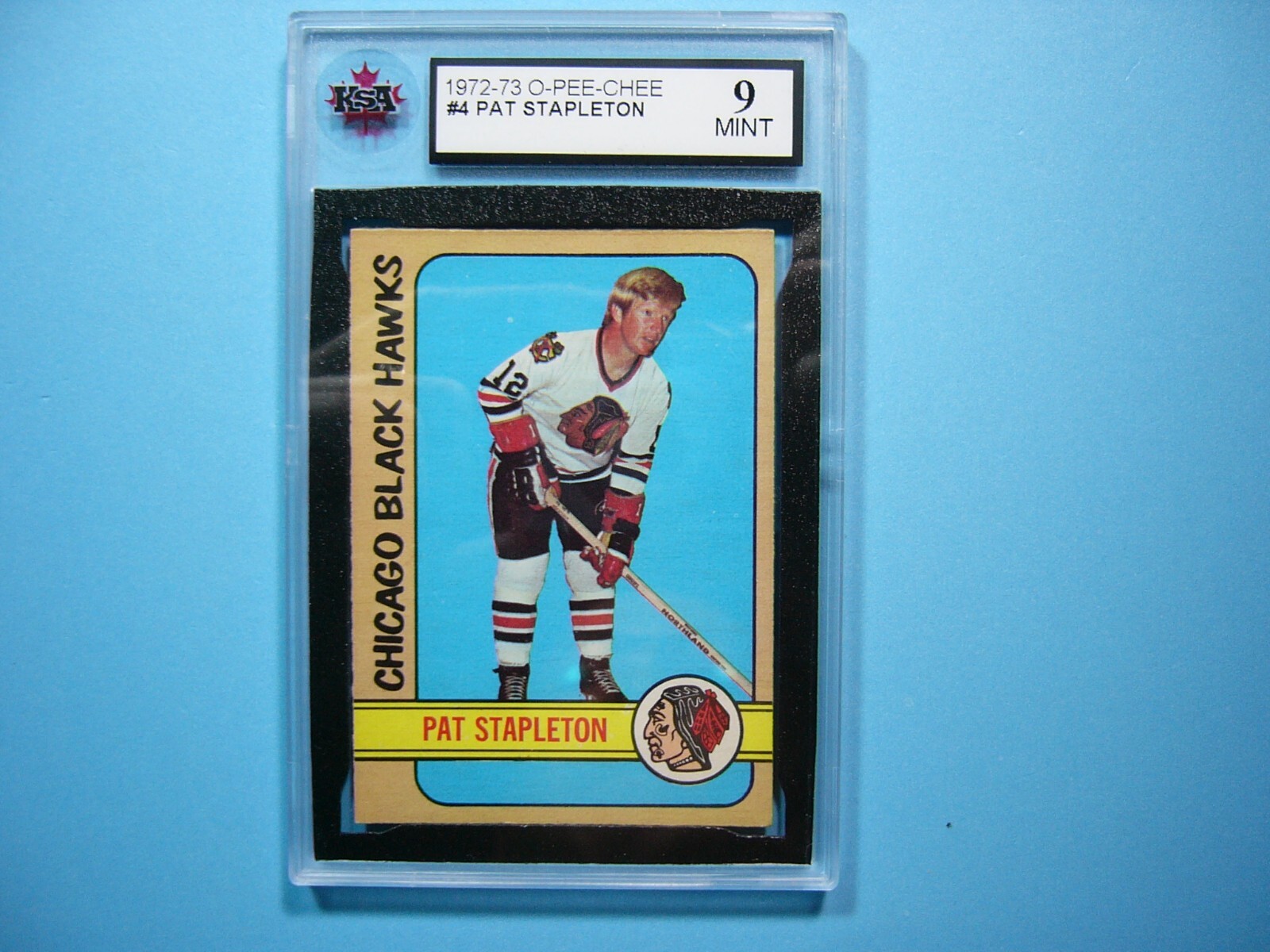 1972/73 O-PEE-CHEE NHL HOCKEY CARD #4 PAT STAPLETON KSA 9 MINT SHARP ...