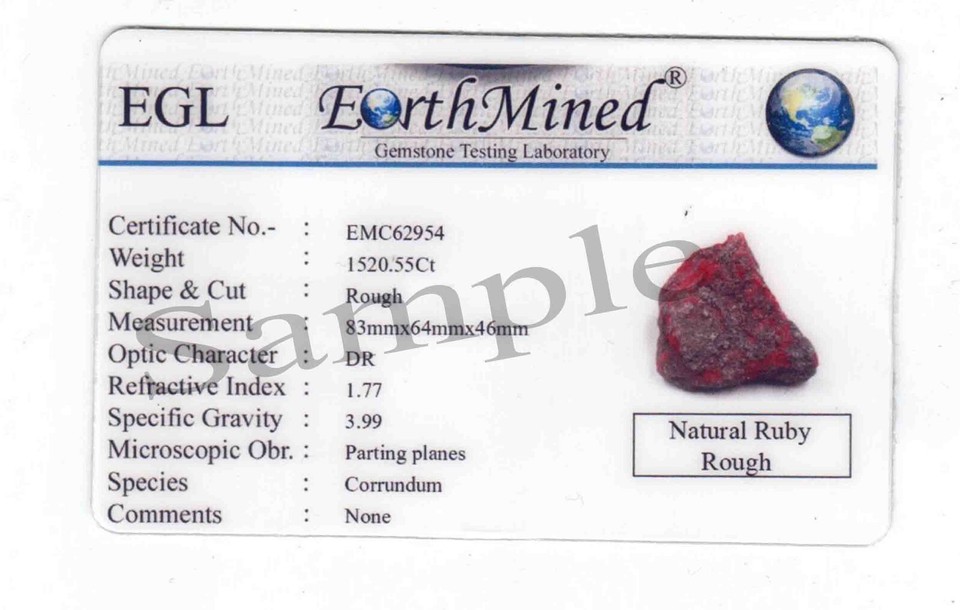 DYED Natural Red Ruby 1500Ct Africa Rough Certified Loose Gemstone R | eBay