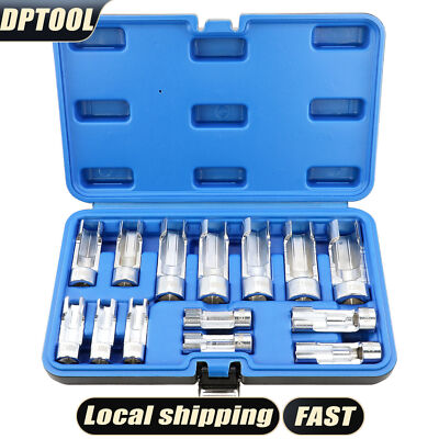 3/8" 1/2" Drive Diesel Injector Fuel Line Socket Wrench Set Metric 8 ...