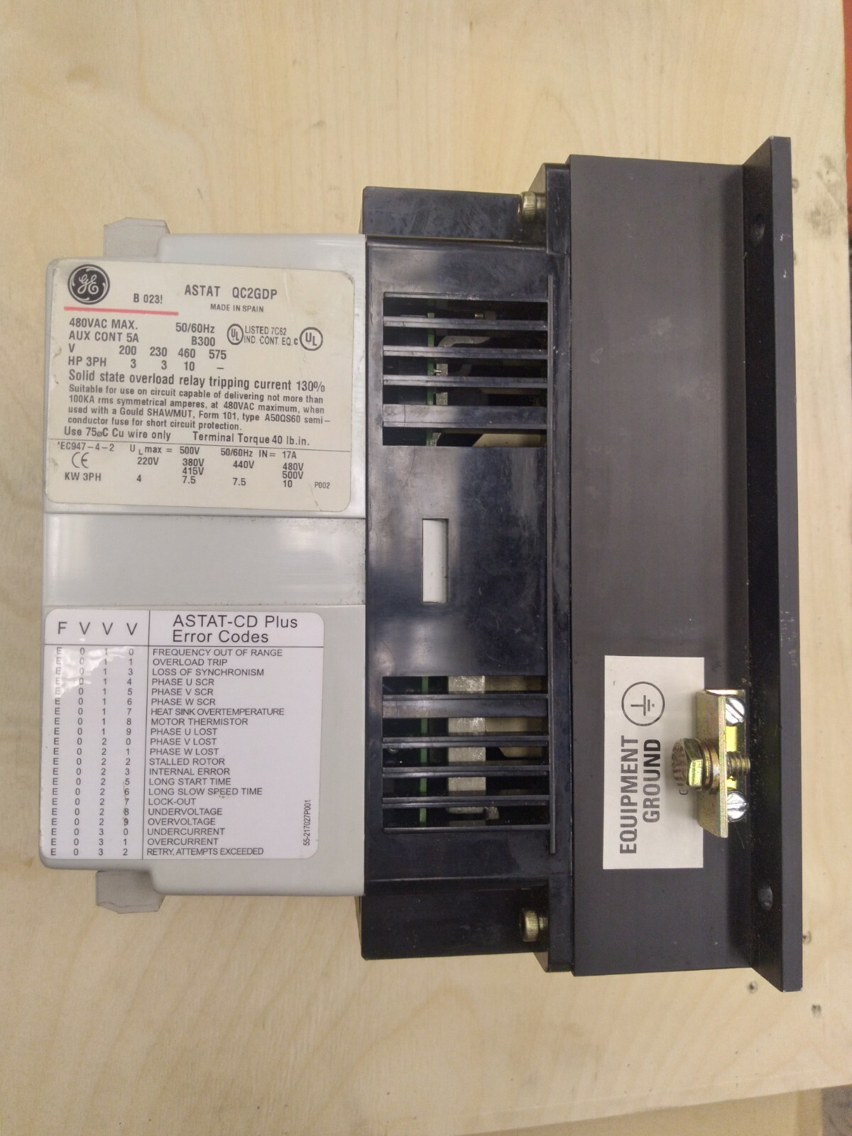 GE QC2GDP ASTAT-Plus Reduced Voltage Starter w/ Overload rated 10HP ...
