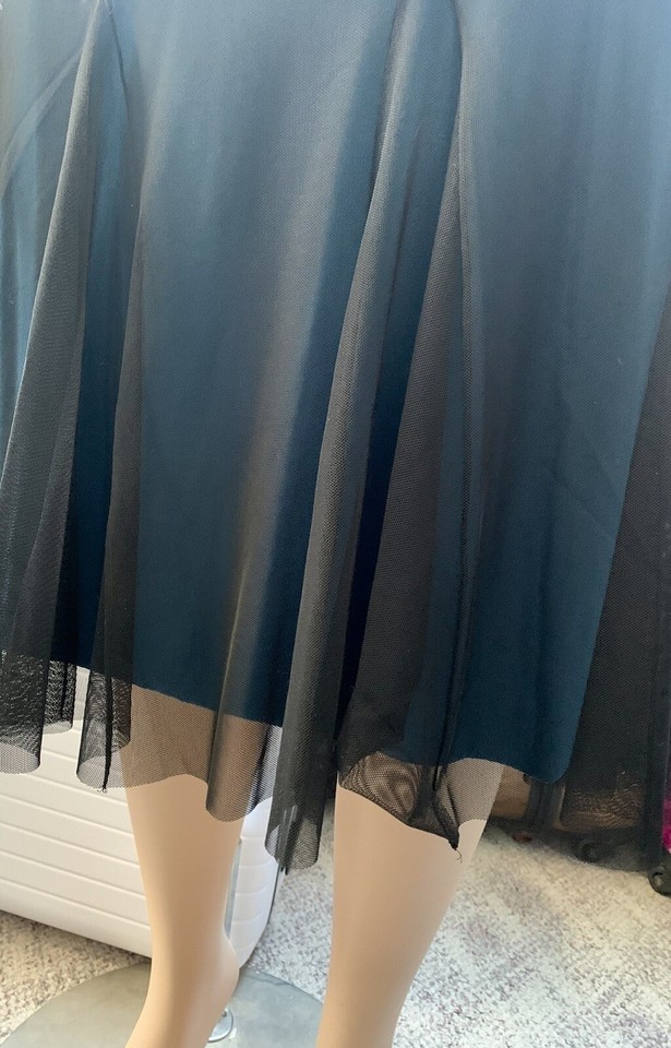 IGIGI Midi Skirt Size 18/20 Black Over Blue Ren Faire Pull-On Tea ...
