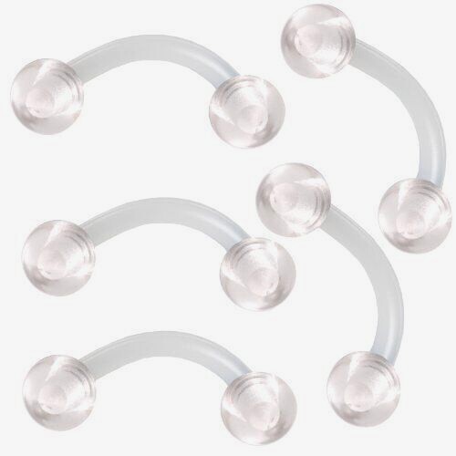 6mm 8mm 10mm Clear Invisible Eyebrow Bar Ring Transparent Acrylic ...