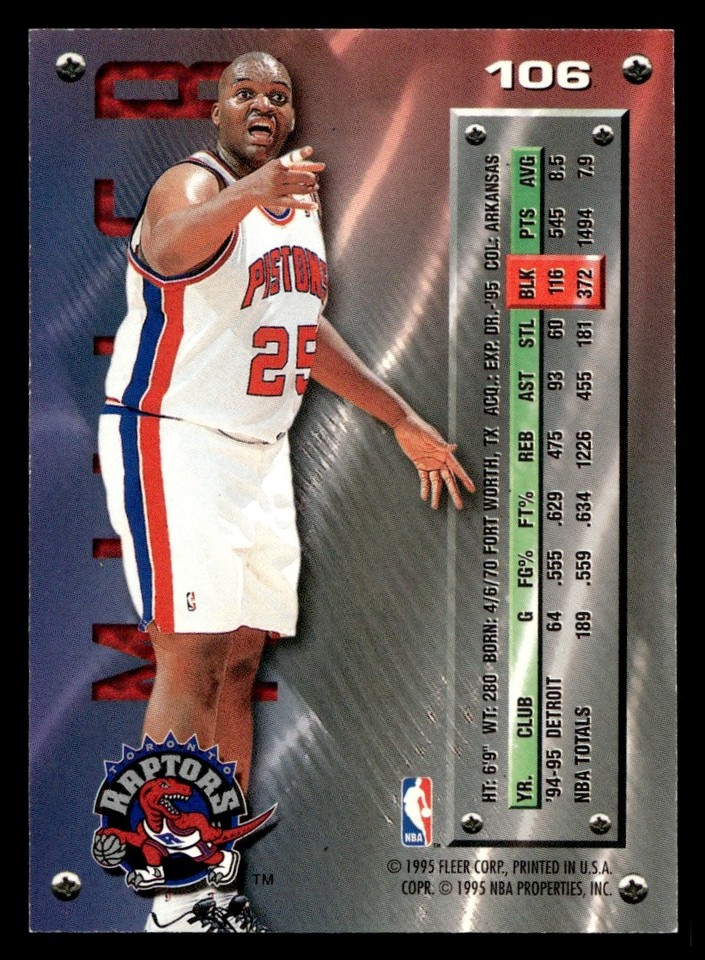1995 Metal Oliver Miller #106 Toronto Raptors | eBay