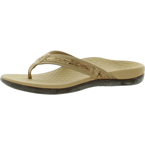Vionic Womens Tide Gold Leather Thong Sandals Shoes 6 Medium (B,M) BHFO ...