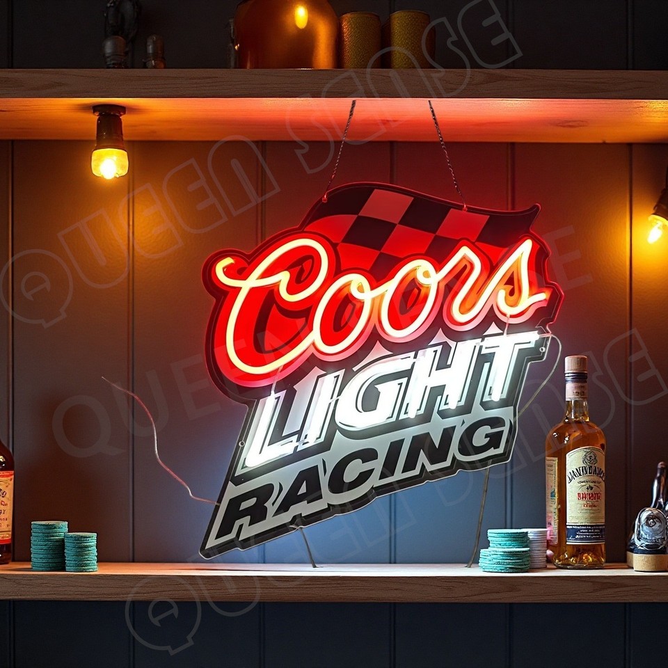16"x16" Car Auto Motor Racing Beer LED Neon Sign With Dimmer USB ...