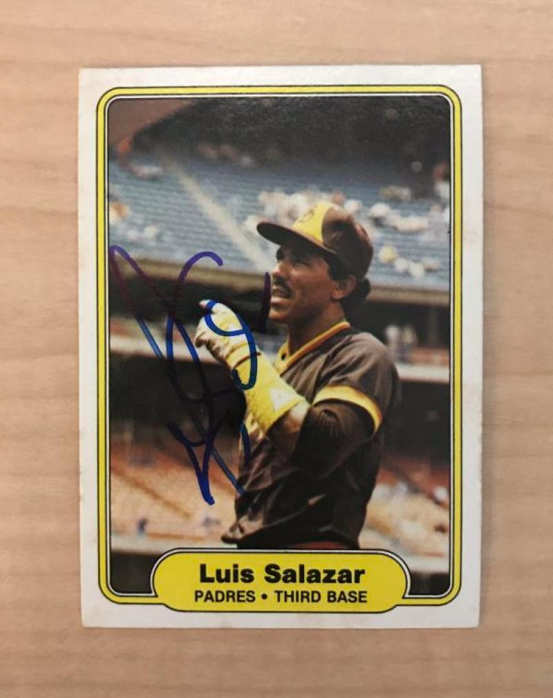 LUIS SALAZAR SAN DIEGO PADRES SIGNED AUTOGRAPHED 1982 FLEER CARD #581 W ...