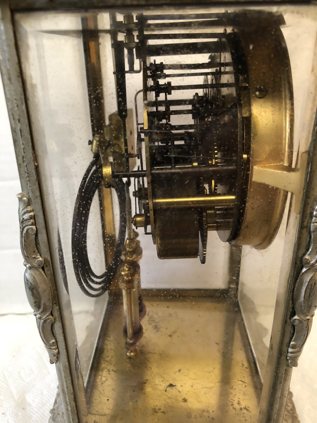 Antique Art Nouveau Ansonia Crystal Regulator Clock Time & Strike ...