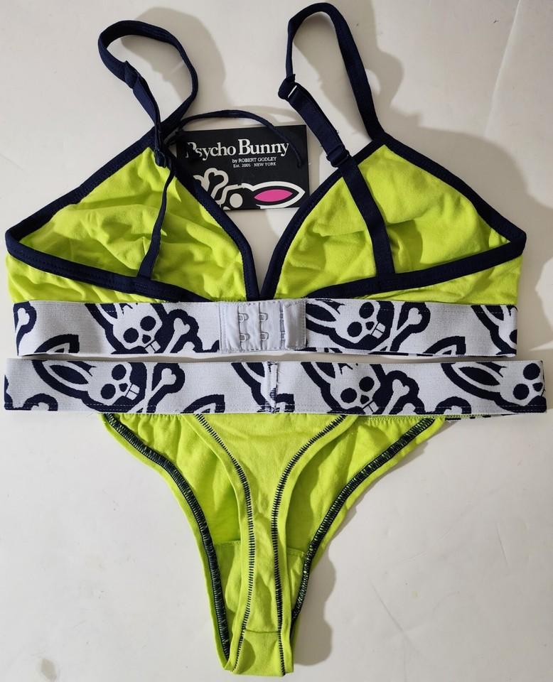 Psycho Bunny Women's Bra & Thong 2 Pcs Cool Green Bralette & String ...