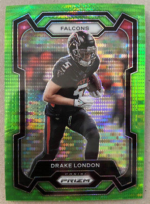 Drake London 2023 Neon Green Pulsar Prizm NFL Football Sports Trading ...