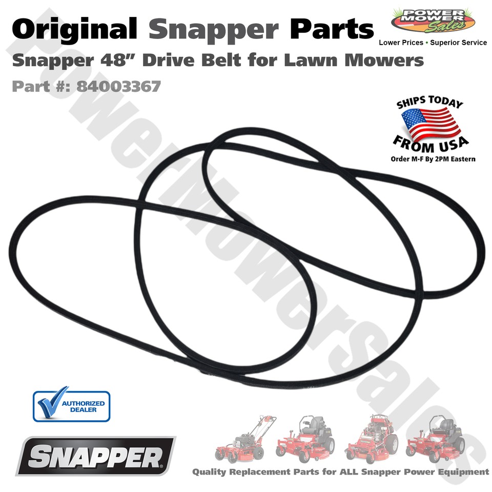 Snapper OEM 48" Drive Belt for Lawn Mowers / 269131900, 269131901 / ...