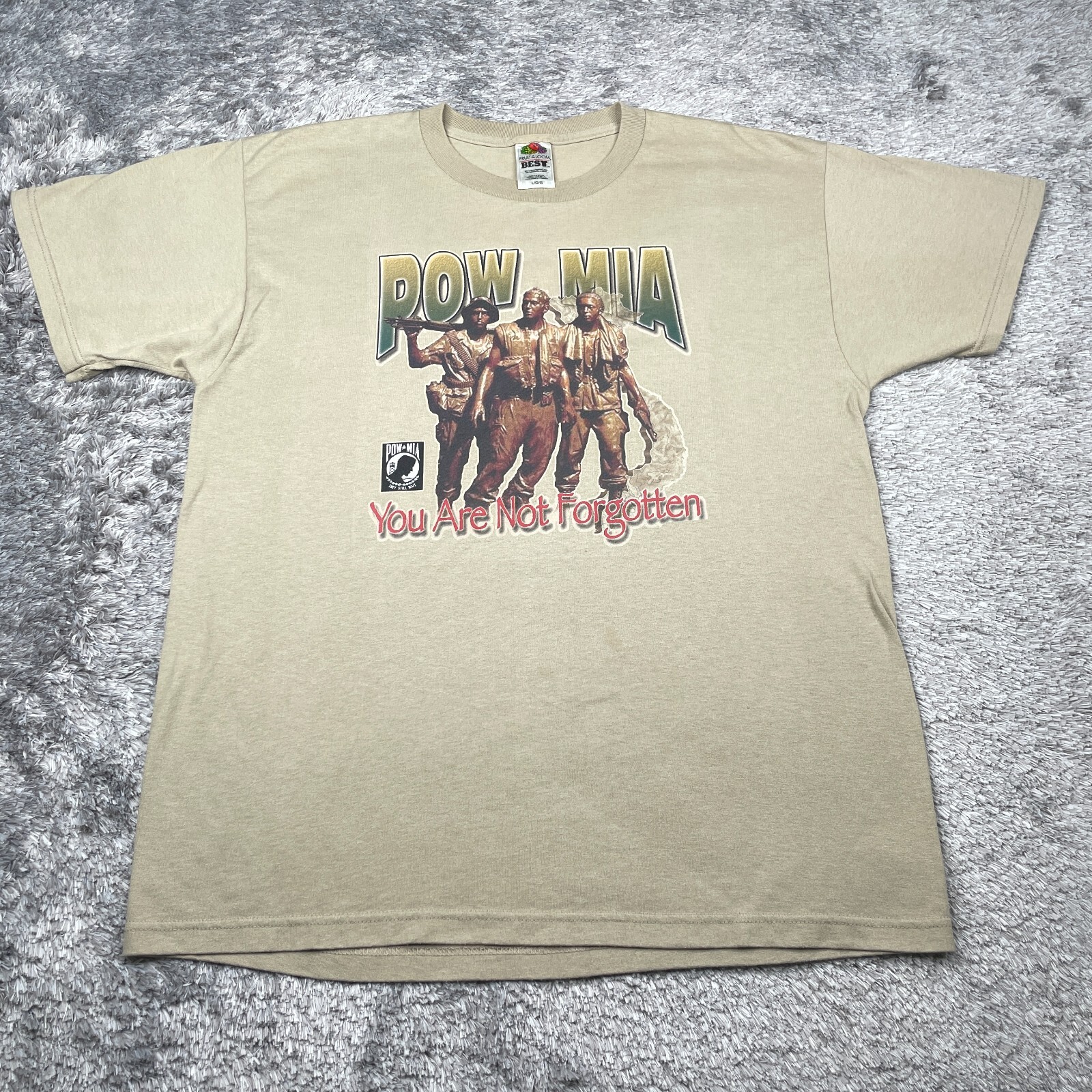 Vintage POW MIA T Shirt Mens Large Short Sleeve 90s Tee Not Forgotten ...