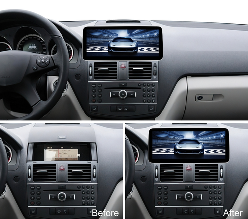 128G Android 13 Car Stereo Radio CarPlay GPS For Mercedes Benz C Class ...