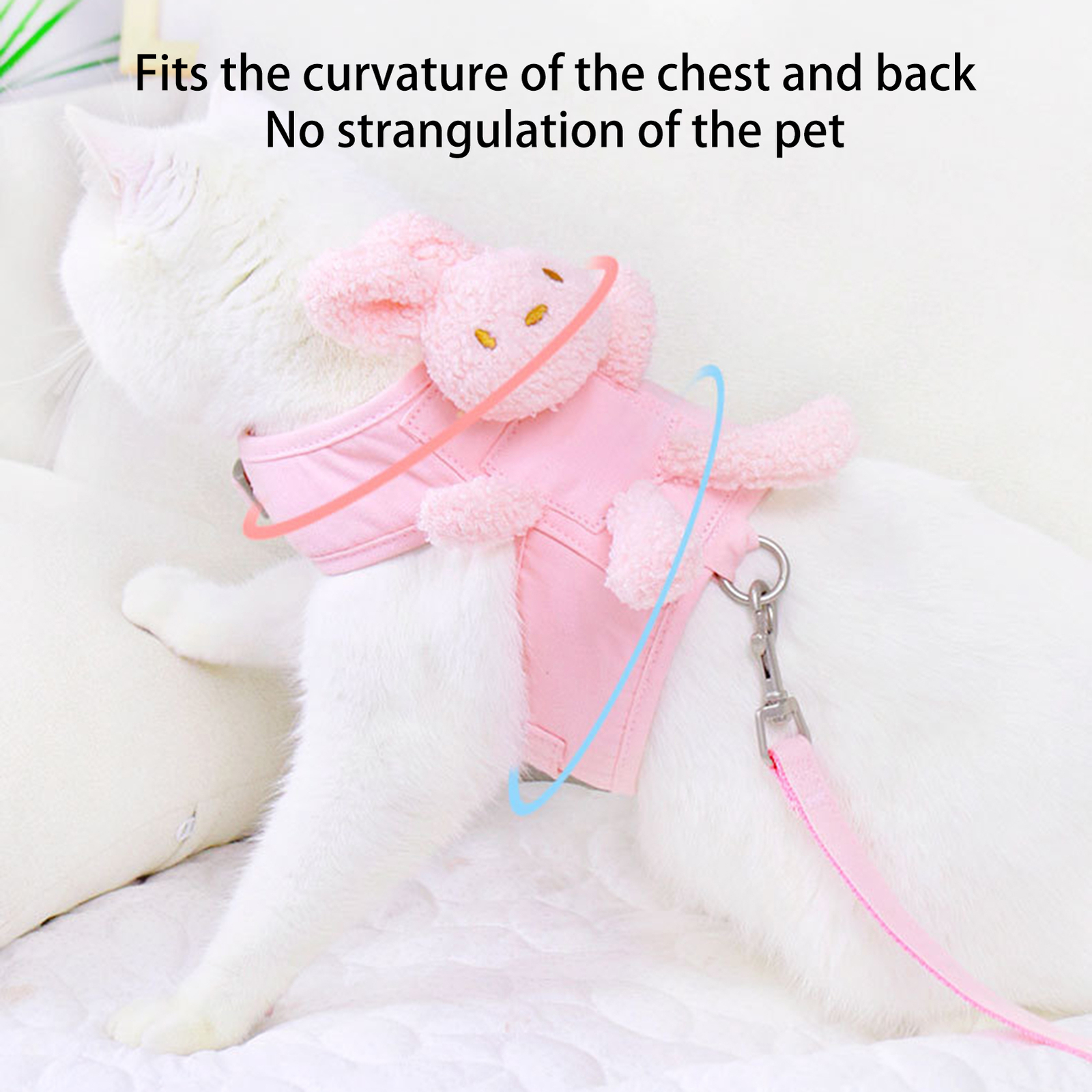 1 Set Cat Chest Strap Set Breathable Towing Cartoon Rabbit Doll Pet Dog ...