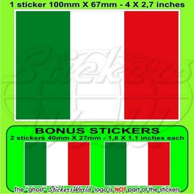ITALIEN Flagge ITALIENISCH Fahne Vinyl Sticker Aufkleber 100mm x1+2 ...