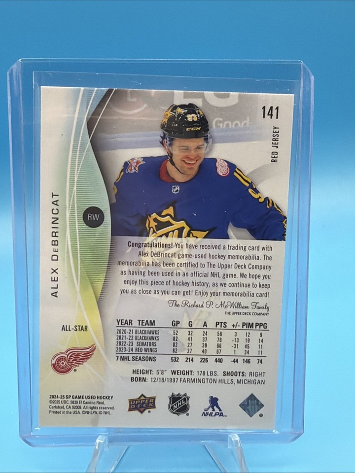 2024-25 SP Game Used Alex DeBrincat Base Red Jersey All-Stars #141 Red ...