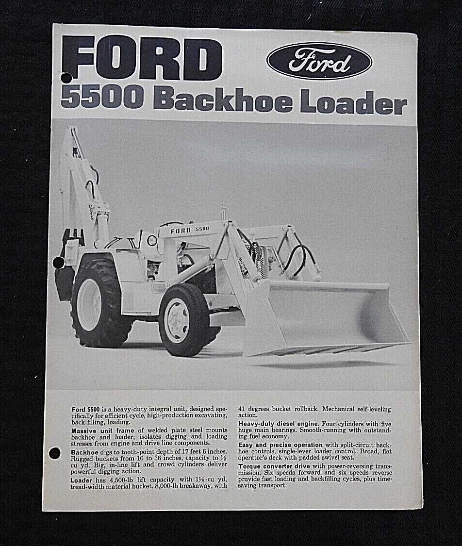 1967 FORD 5500 TRACTOR LOADER BACKHOE SALES BROCHURE NICE SHAPE | eBay