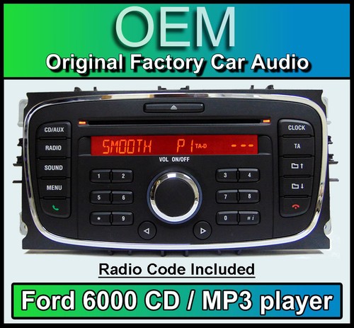 Ford 6000 CD MP3 player, Ford S-max car stereo headunit with Radio Code ...