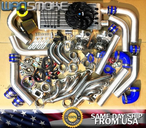Twin Turbo Charger Kit TT 1000HP L for GM LS1 LS2 LS3 LS6 Vortec V8 4.8 ...