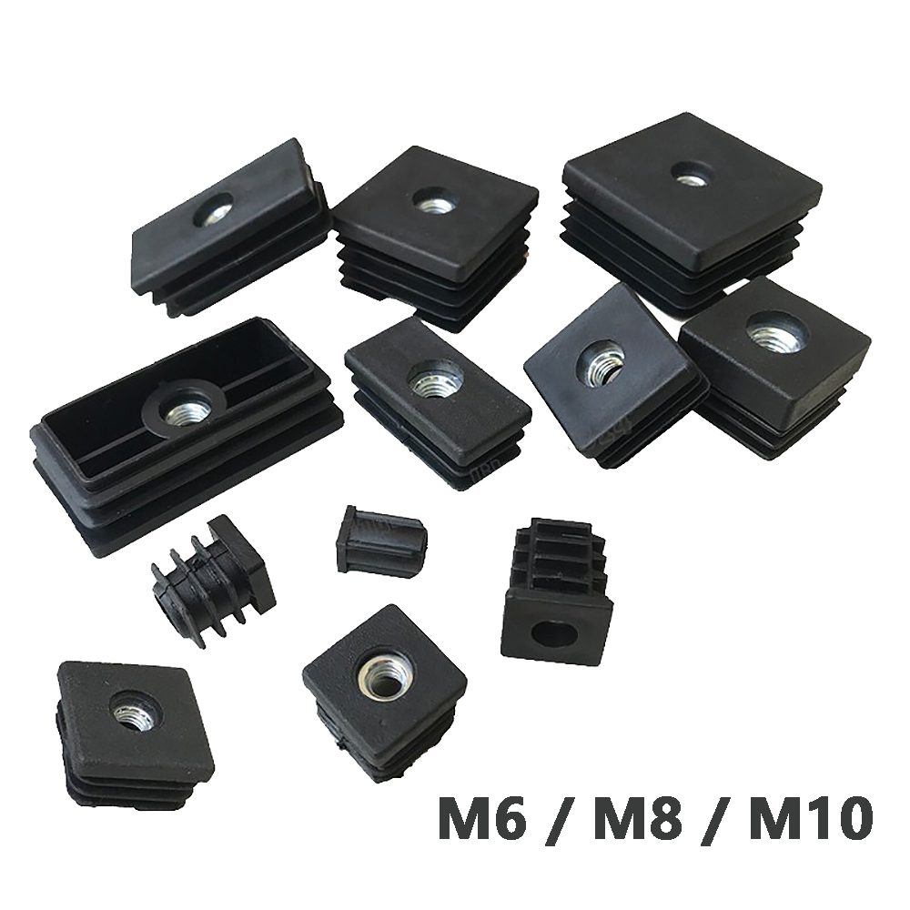 Rectangular Plugs With M6 / M8 / M10 Nut Hole Square Tube Plug ...
