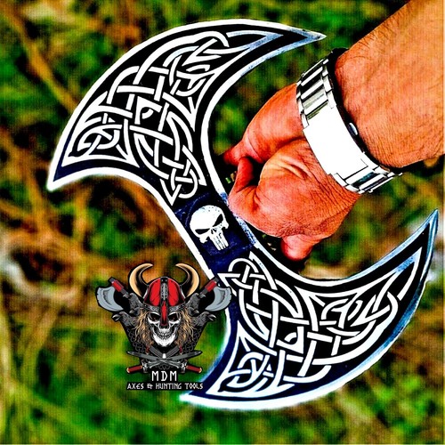 MDM Head Only-Double Head Hand forged High carbon steel handmade Viking ...