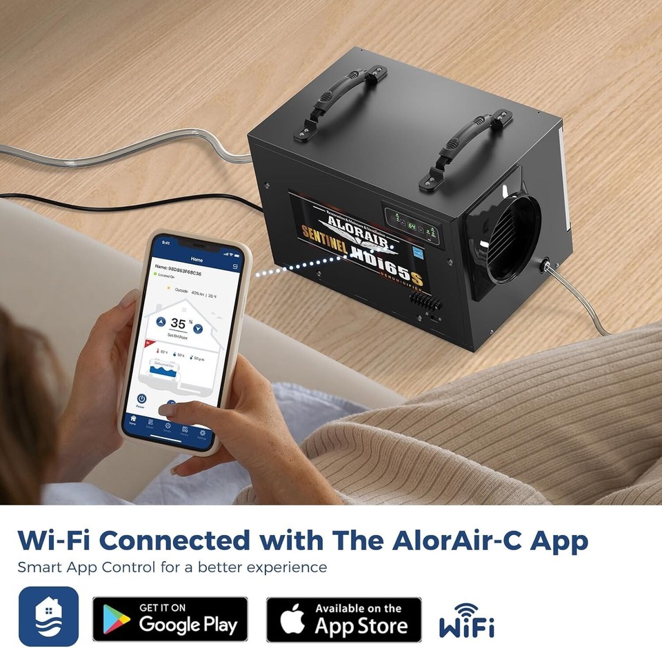 ALORAIR 120PPD Crawlspace Dehumidifier WiFi Basement Commercial ...