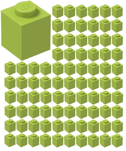 ☀️Lego 1x1 LIME GREEN Brick x 100 Stud Part Piece Bulk Lot Legos # 3005 ...