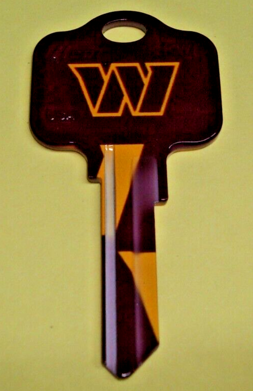 🏈 Gift Idea NFL WASHINGTON COMMANDERS KWIKSET KW1, KW10, KW11 UNCUT KEY ...