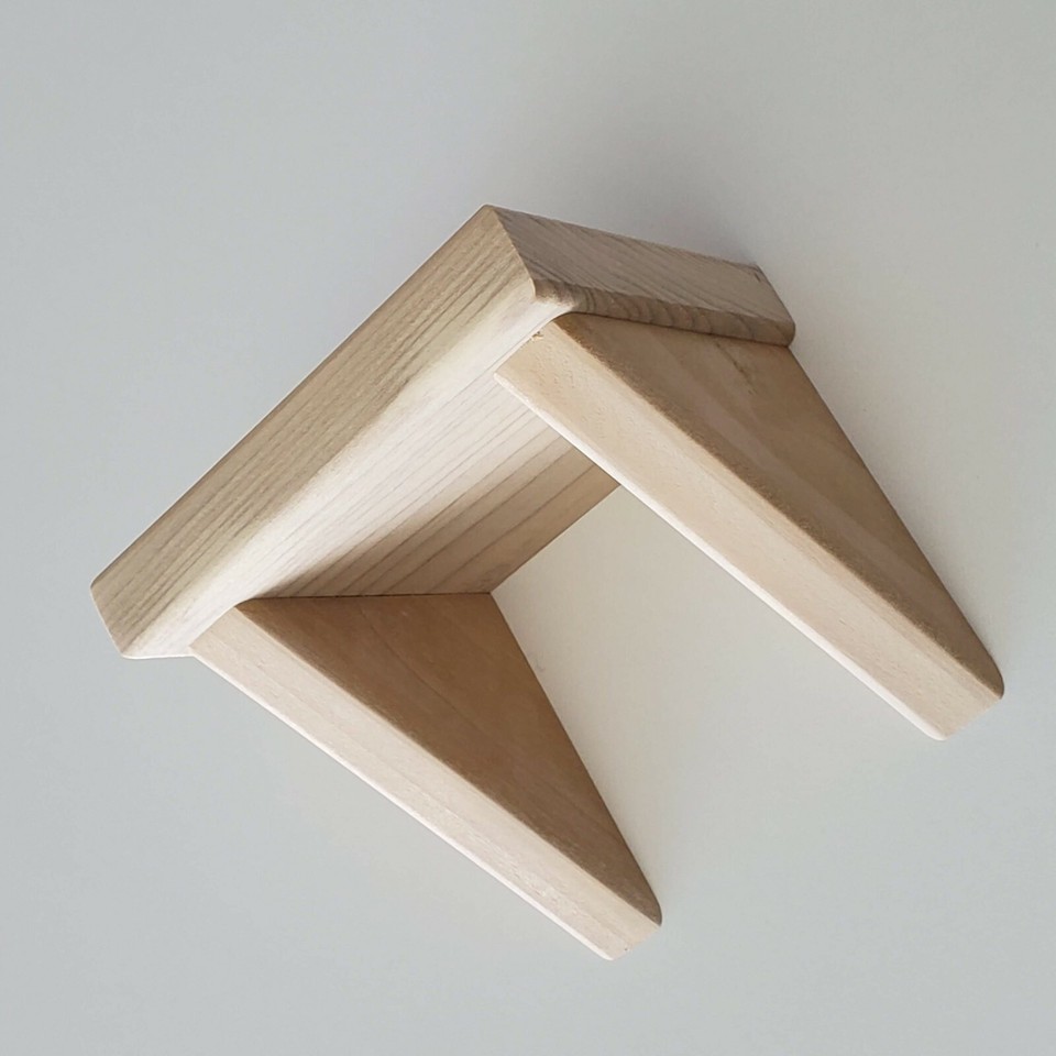 Unfinished Poplar Wood Shelf, Simple, Small, Wall Mount Trophy Display ...