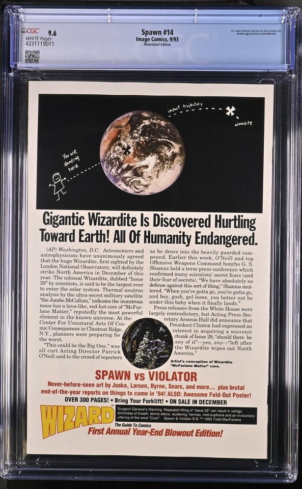 1993 SPAWN #14 VIOLATOR APPEARANCE LOW CENSUS RARE NEWSSTAND VARIANT ...