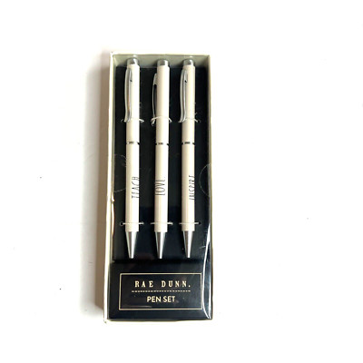 NEW Rae Dunn 3 Piece Pen Set TEACH LOVE INSPIRE Ivory Colored New ...