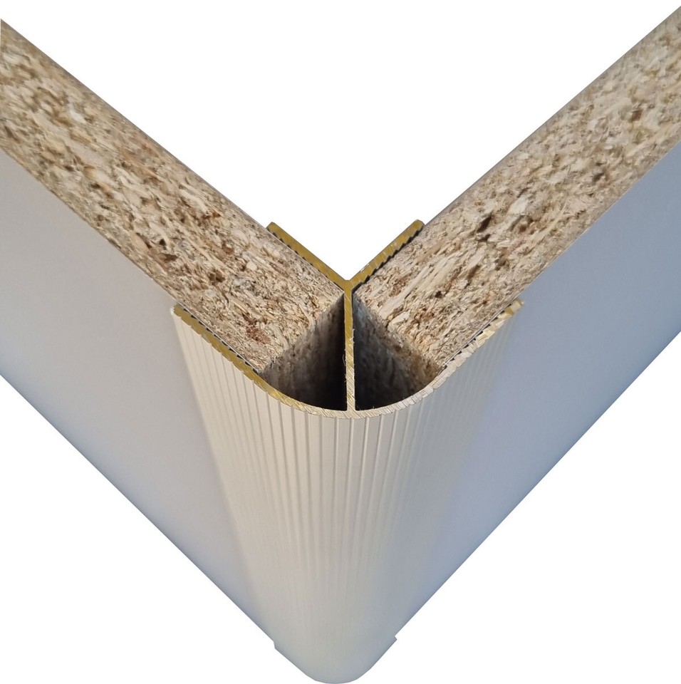 Aluminium Möbel Eckprofil für 19mm Holz o. Spanplatten, rund, schwarz ...