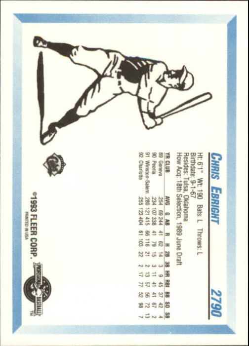 1993 Orlando Cubs Fleer/ProCards #2790 Chris Ebright | eBay