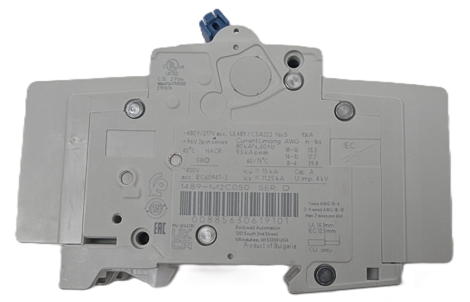 Allen Bradley 1489-M2C050 Miniature Circuit Breaker 5A 2Pole 480Y ...