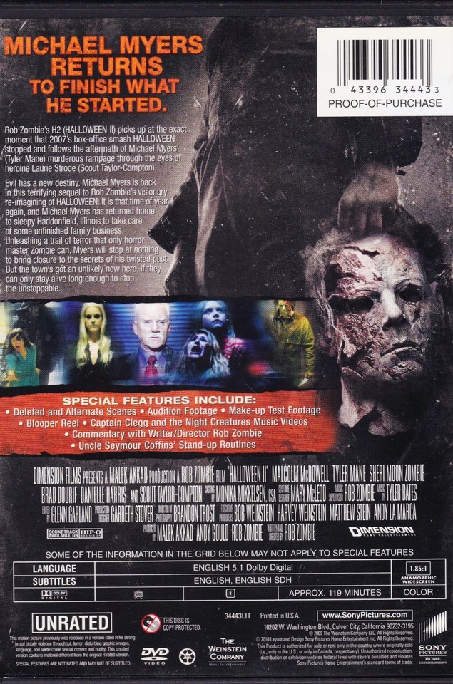 HORROR DVDs: HALLOWEEN II | eBay