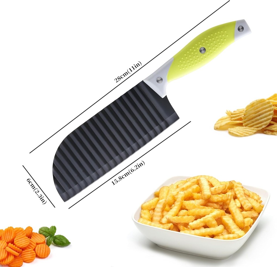 French Fry Cutter for Wave Fries, Crinkle Veggies, Potatoes, Green | eBay
