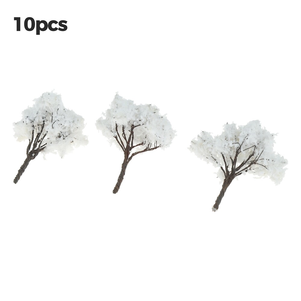 10pcs White Model Trees HO Scale Park Sand Table Scene Landscape Garden ...