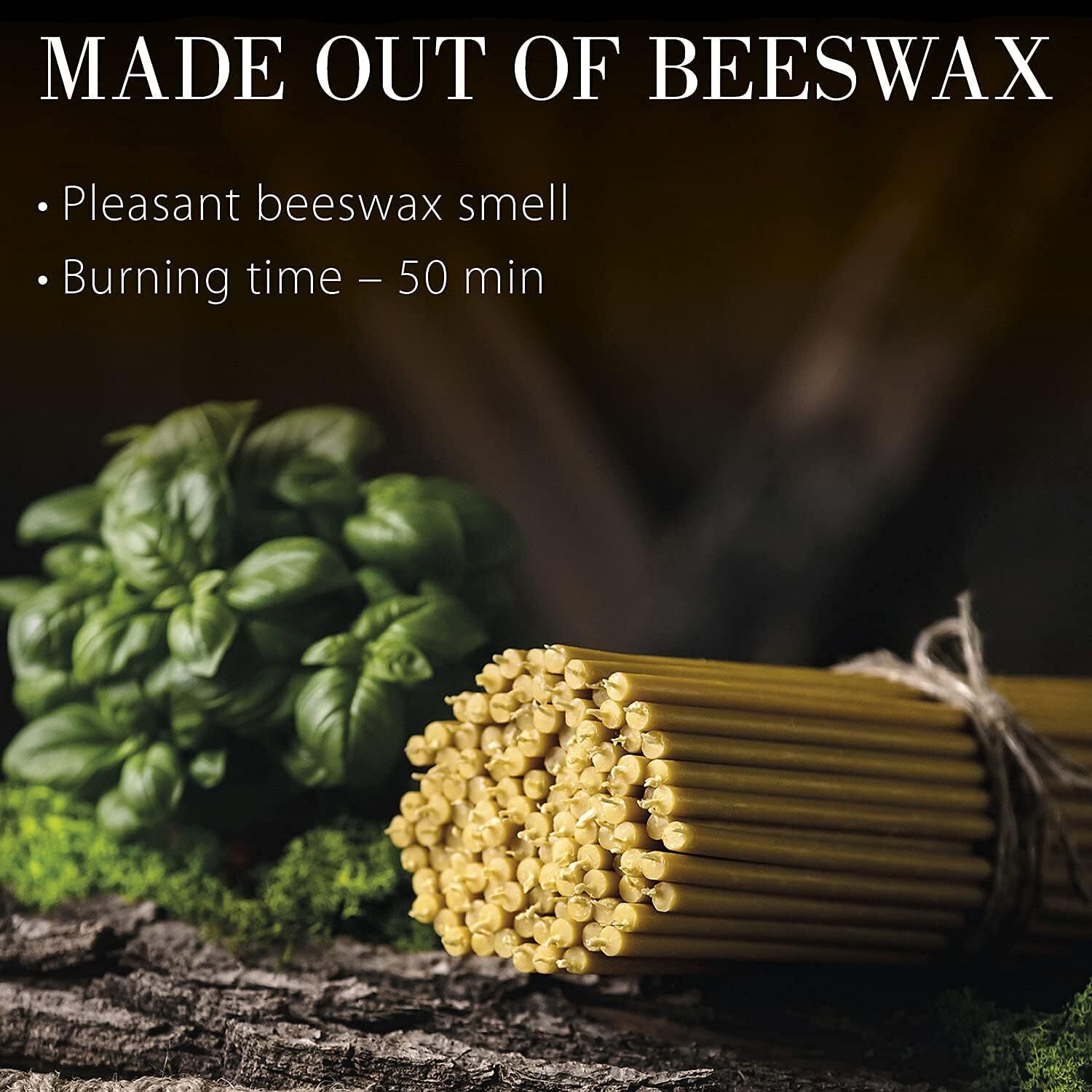 Danilovo Pure Beeswax Candles - No-Drip, Smoke-Less, Tall, Thin Taper ...