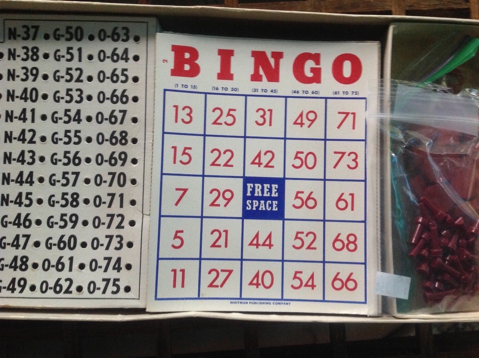 Vintage Whitman Bingo Game Original Box with Plastic Number Selector | eBay