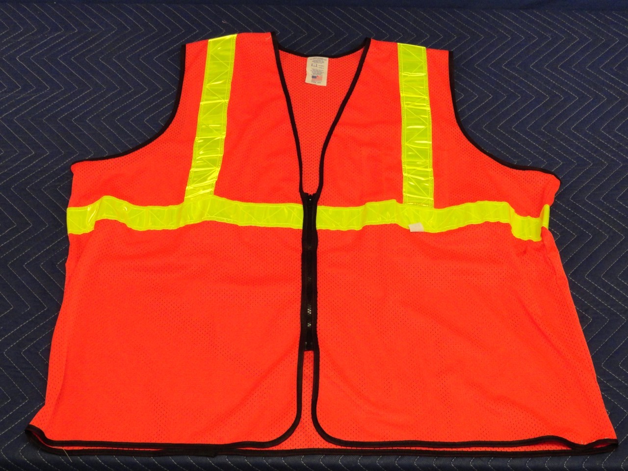Orange Mesh Safety Vest 4XL & 5XL Yellow Reflective Stripes Construction L15 | eBay
