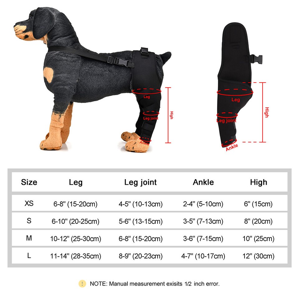 Dog Rear Leg Brace Support Joint Knee Hind Wrap Compression Pet Injury ...