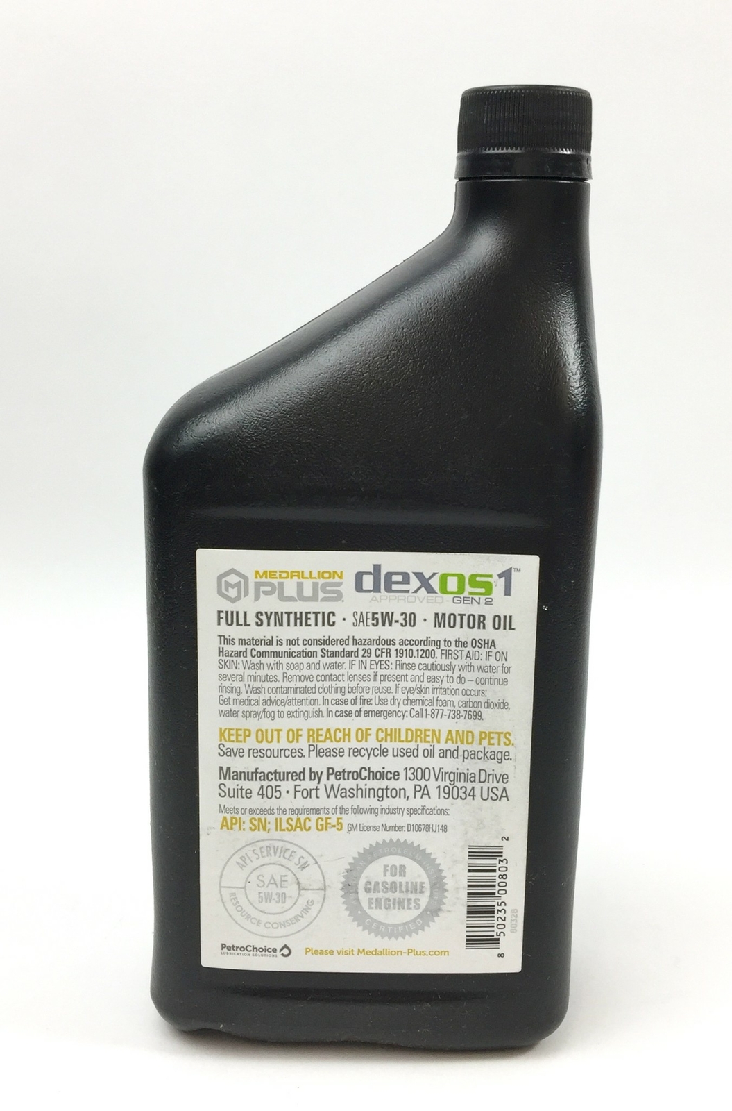 Medallion Plus Dexos1 Full Synthetic Motor Oil 946 ml SAE5W-30 | eBay
