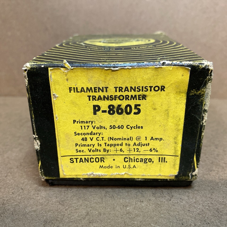 STANCOR P-8605 FILAMENT TRANSISTOR TRANSFORMER New Old Stock In Box | eBay